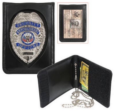 Police/Security Neck Id/Badge Holder Leather: Army Navy Shop