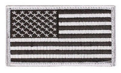 Silver/Black American Flag Patch Easy On/Off: Army Navy Shop