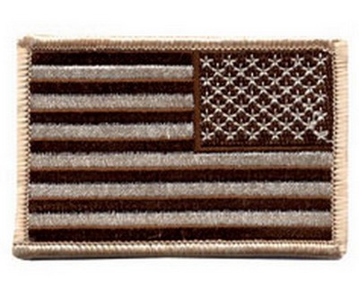 Desert Tan Reversed U.S. Flag Embroidery Patches: Army Navy Shop