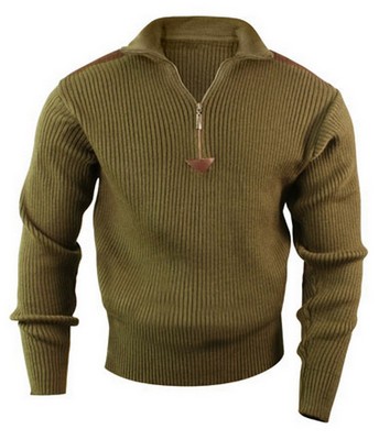 Acrylic Commando Sweater 1/4 Zip Olive Drab: Army Navy Shop