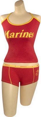 Womens Marines Tank Tops Red/Gold Tank: Army Navy Shop