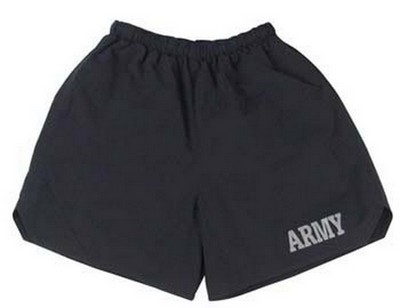 Military Shorts GI Style Black Army Logo Shorts: Army Navy Shop