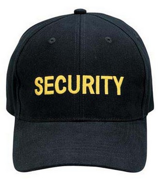 Security Logo Caps Black/Gold Security Cap: Army Navy Shop
