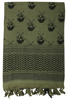 Skulls Shemagh Wrap Olive Drab Shemagh: Army Navy Shop