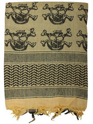 Skulls Shemagh Wrap Tan Skull Shemagh: Army Navy Shop
