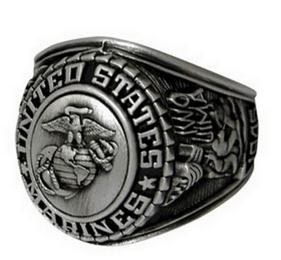 U.S. Marine Corps Insignia Ring Men's Silver: Army Navy Shop