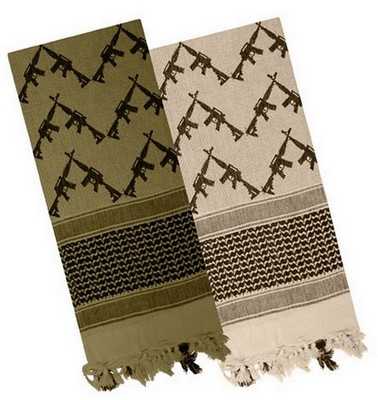 Shemagh Tactical Scarf Crossed Rifles Design: Army Navy Shop