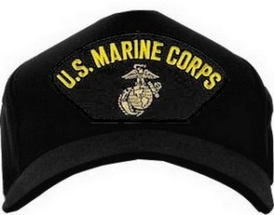 USA-Made Emblematic Cap - US Marine Corps (G&A) Black: Army Navy Shop