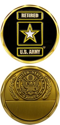 Challenge Coin - Army Retired Engravable: Army Navy Shop