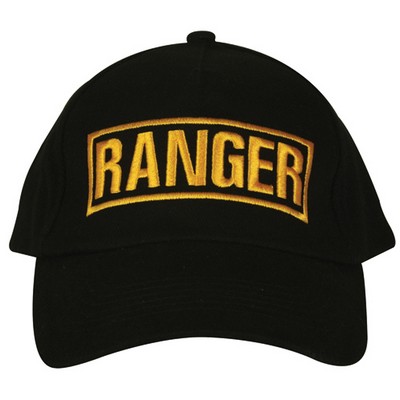 Embroidered Ball Cap - Ranger - Black: Army Navy Shop