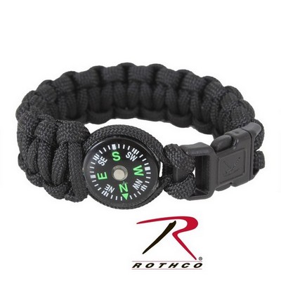 Paracord / Compass Bracelet - Black: Army Navy Shop